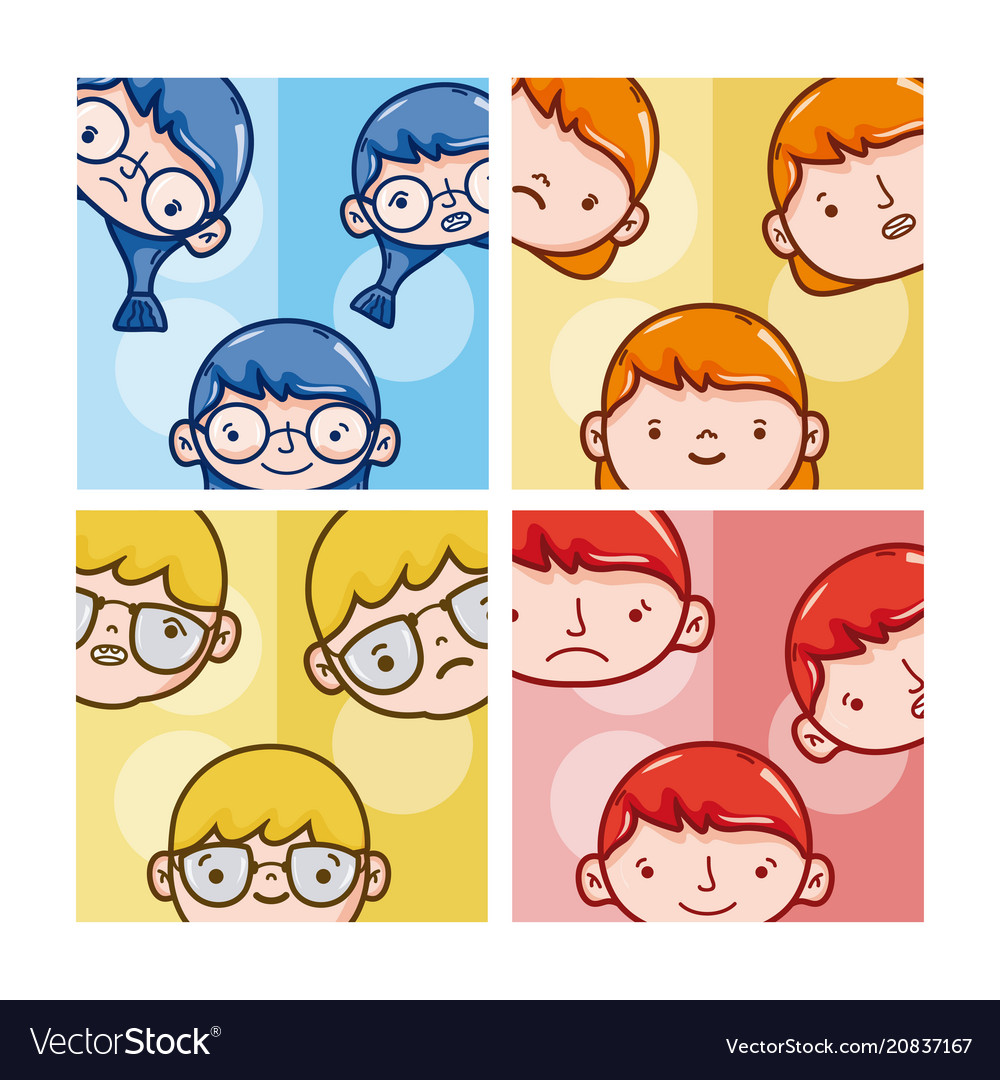 Boy and girls faces Royalty Free Vector Image - VectorStock