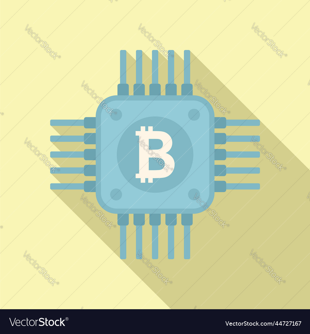 Cryptocurrency processor icon flat crypto Vector Image