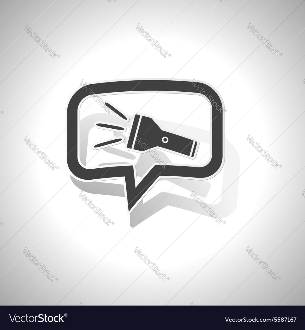 Curved flashlight message icon Royalty Free Vector Image