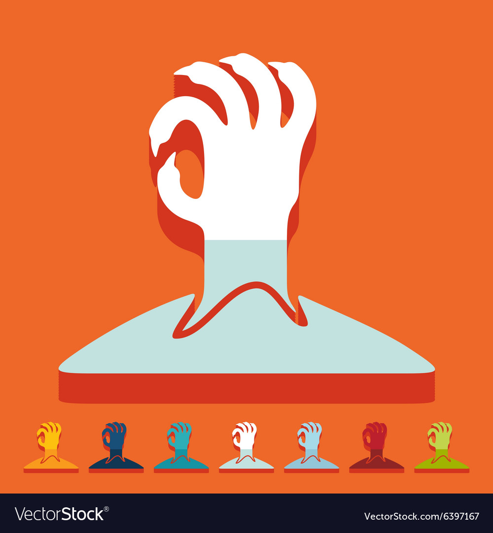 Flat design hand Royalty Free Vector Image - VectorStock