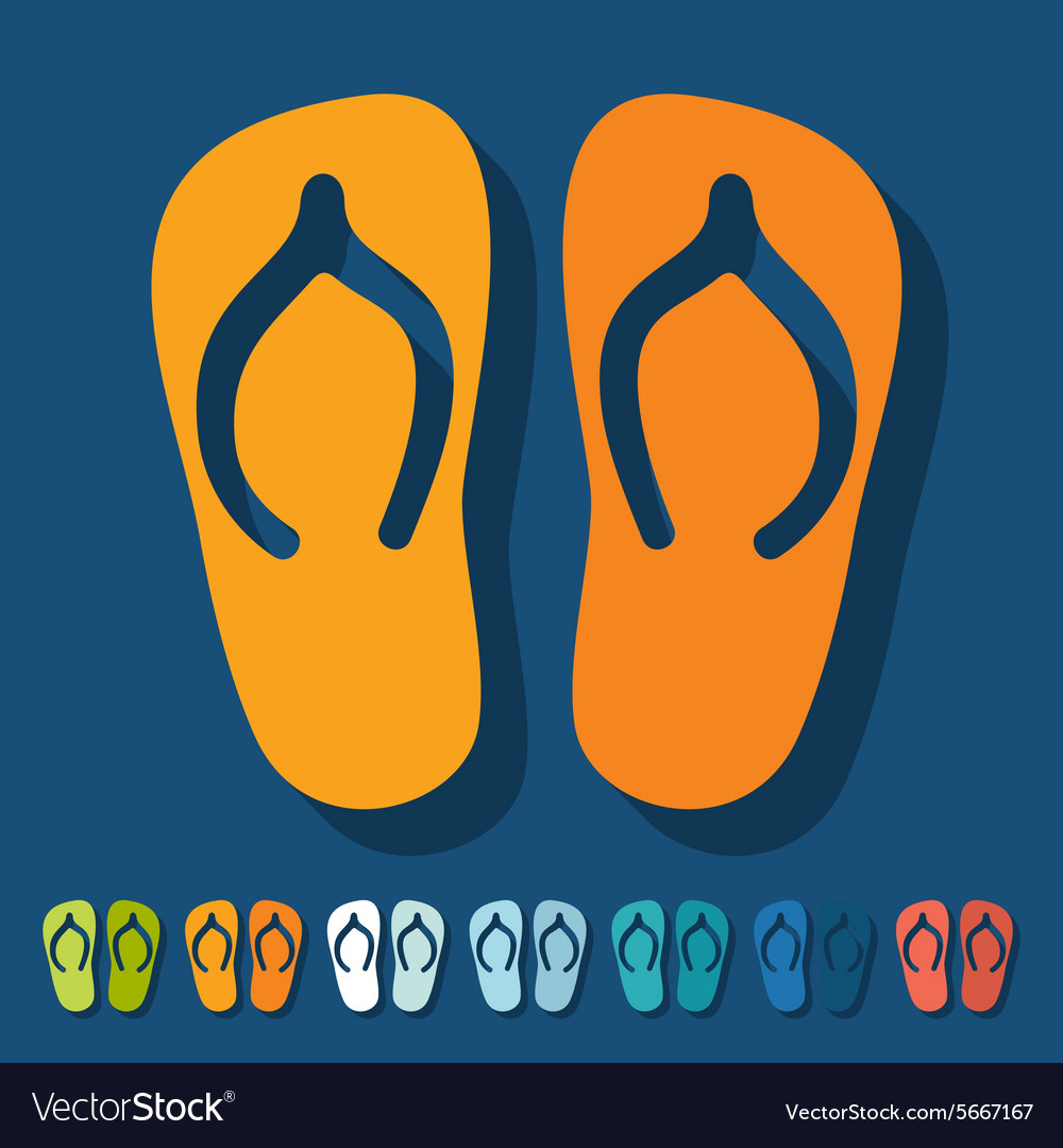 Flat design slippers Royalty Free Vector Image
