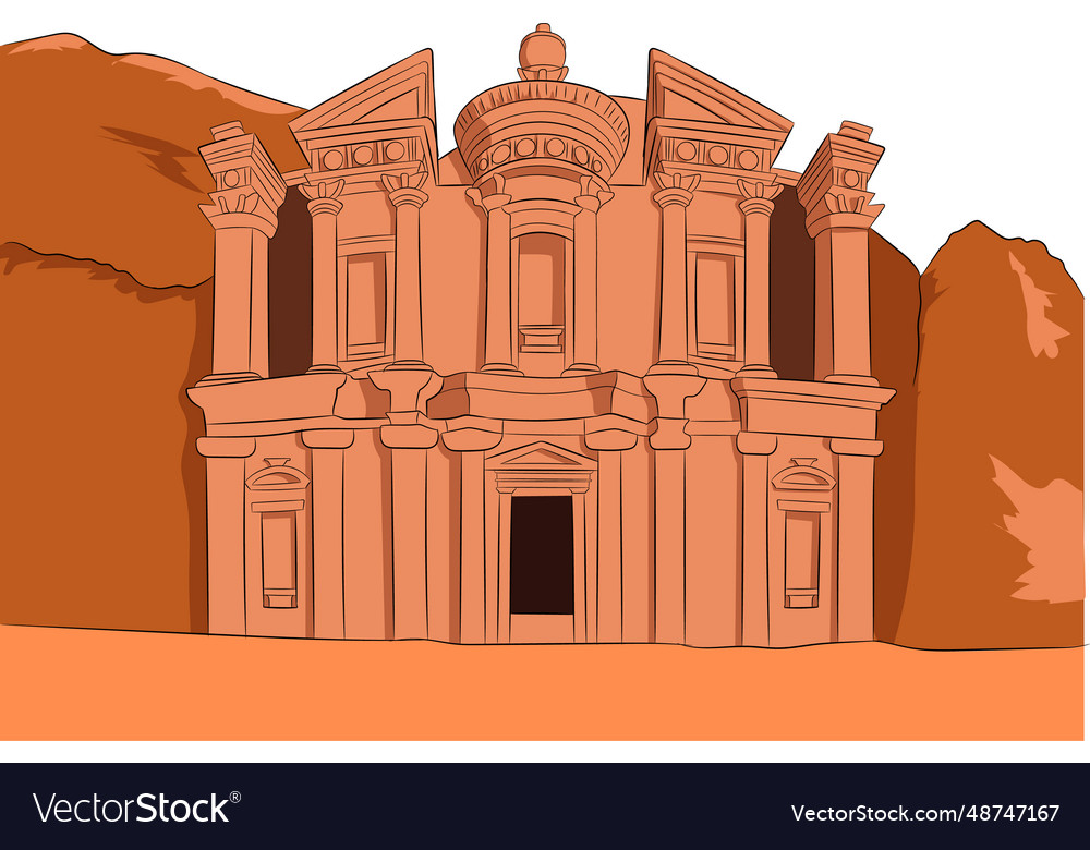 Flat petra image Royalty Free Vector Image - VectorStock
