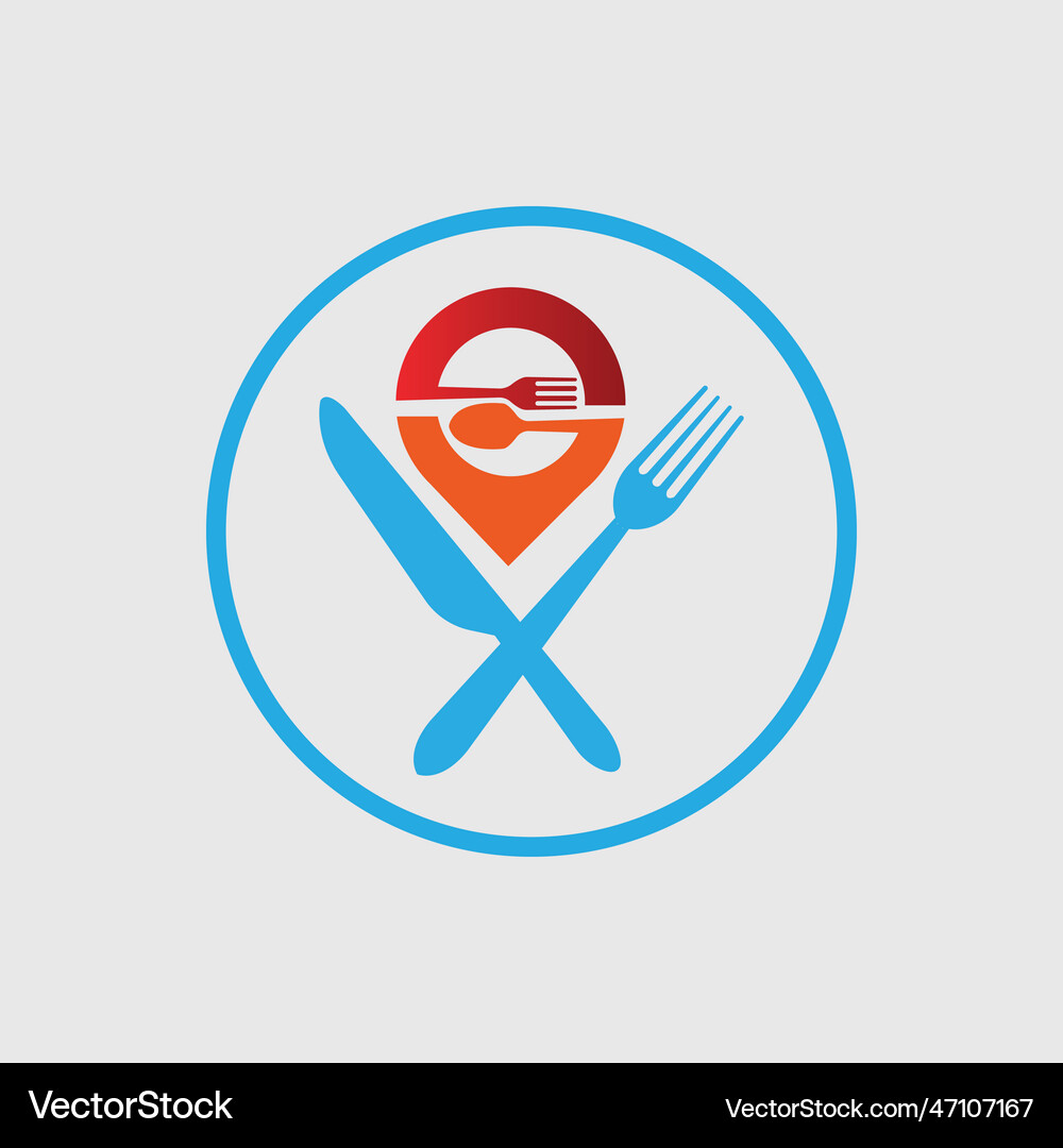 Food point logo designs concept restaurant logo Vector Image