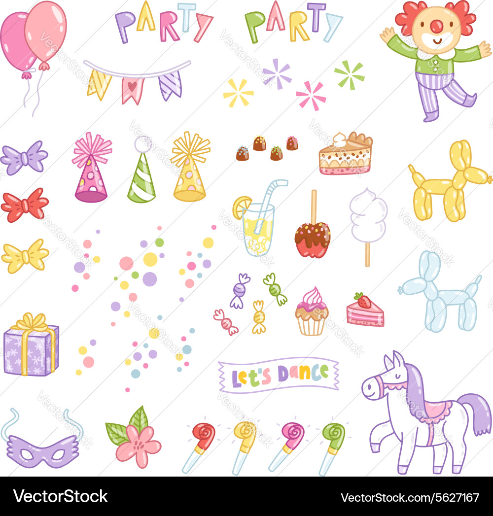 Party accessories Royalty Free Vector Image - VectorStock