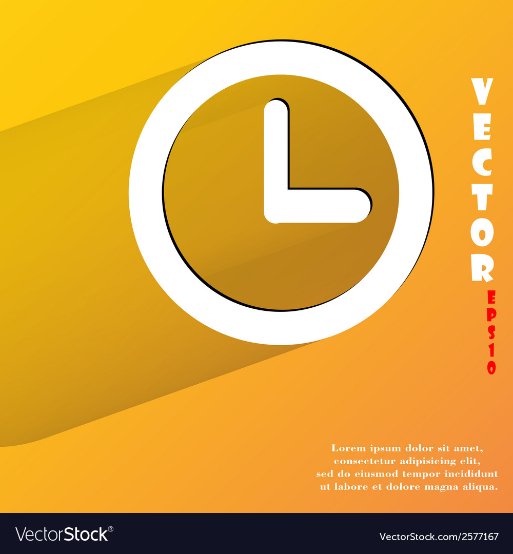 Watch flat modern web button with long shadow Vector Image