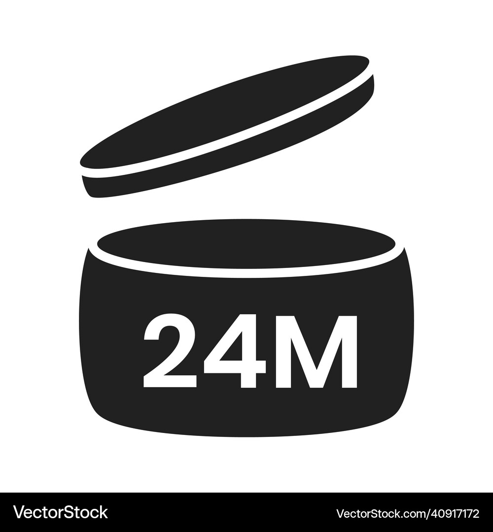 24m period after open icon sign flat style Vector Image