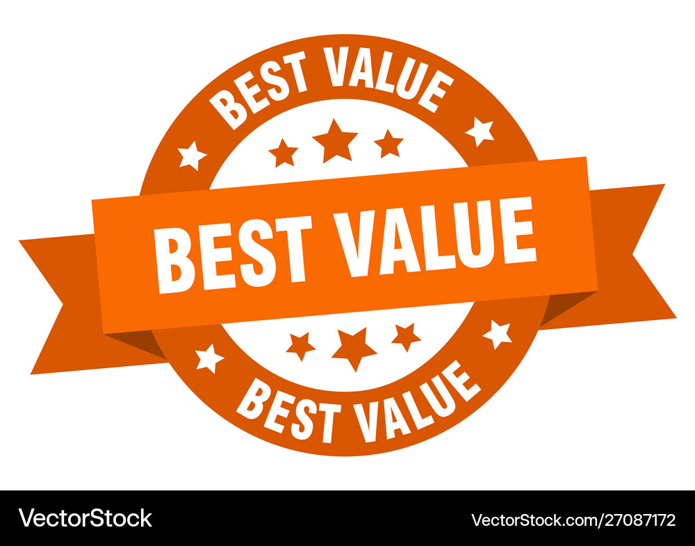 Best value ribbon value round orange sign Vector Image