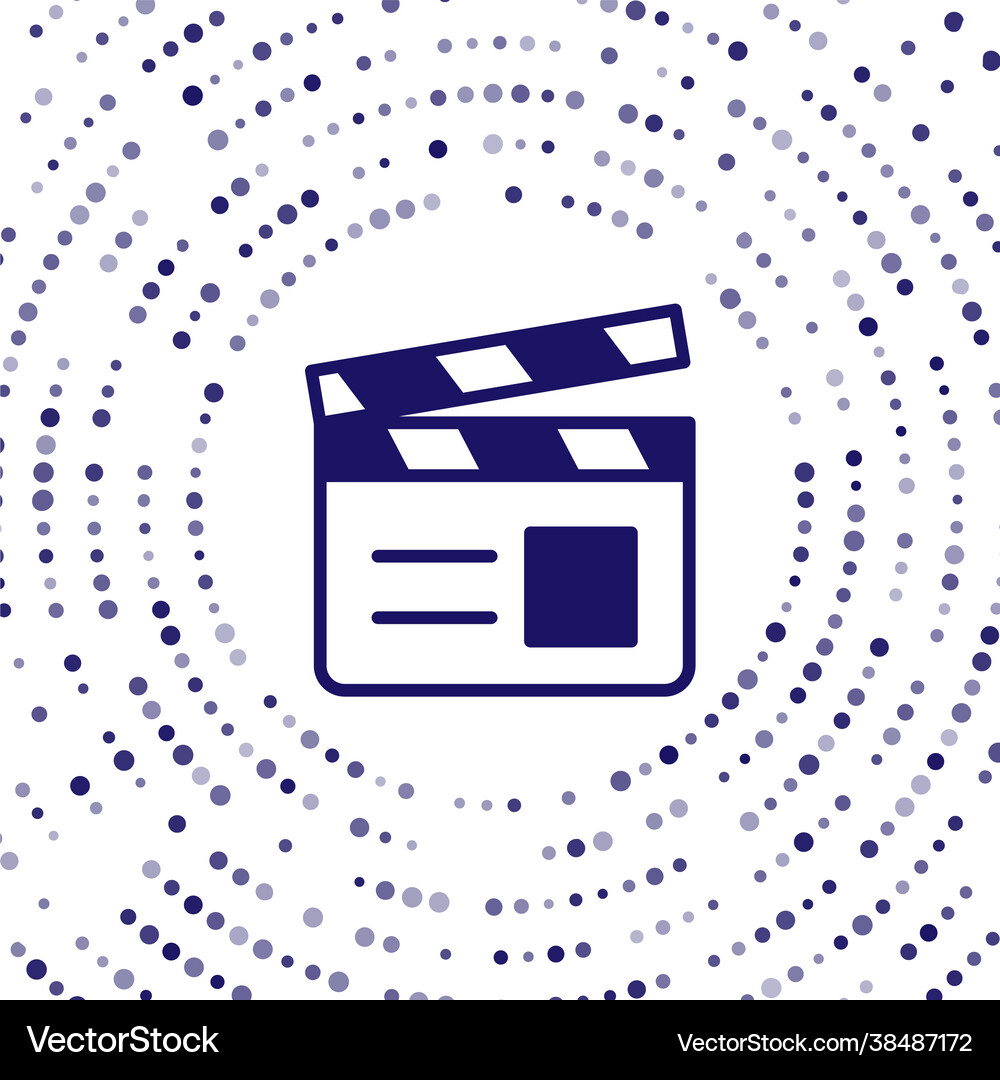 Blue movie clapper icon isolated on white Vector Image