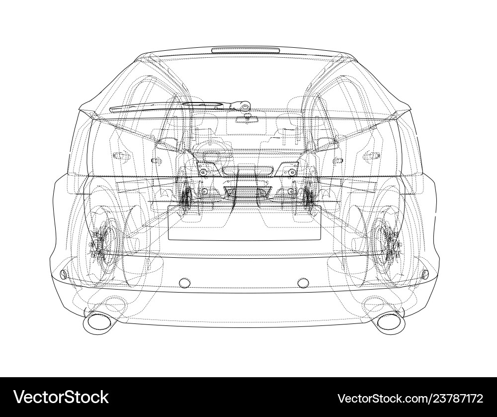 Concept car rendering of 3d Royalty Free Vector Image