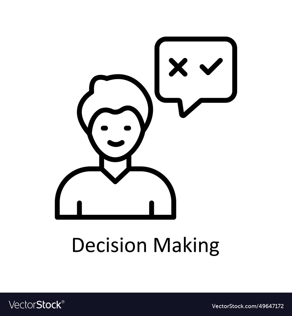 Decision making outline icon design illu Vector Image