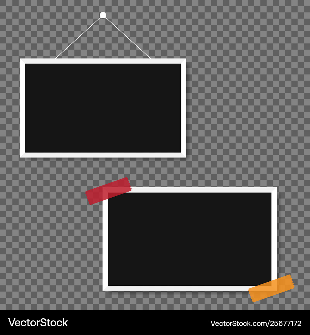 Frames photo with shadow pin on sticky tape Vector Image