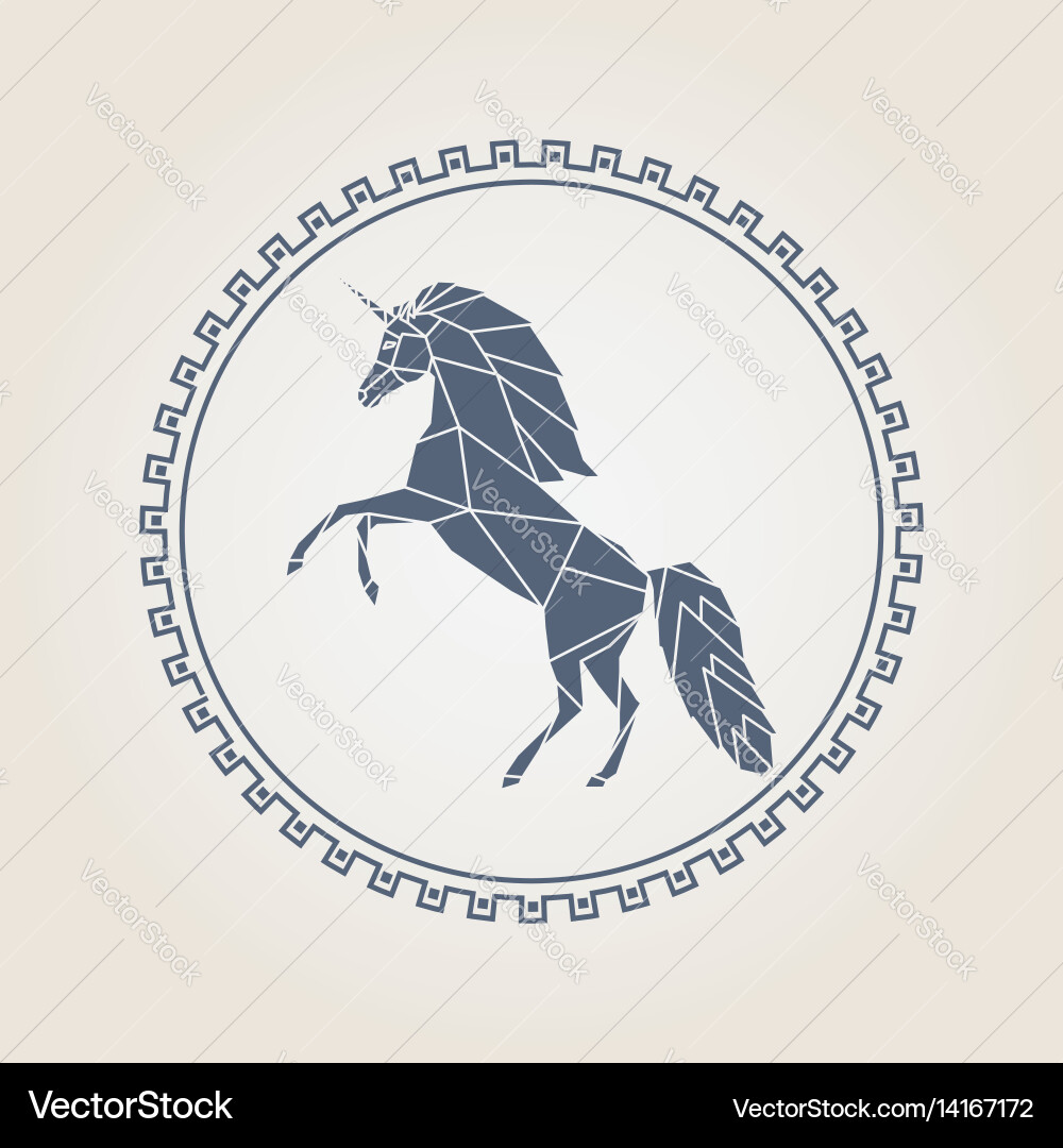 Geometric unicorn icon Royalty Free Vector Image