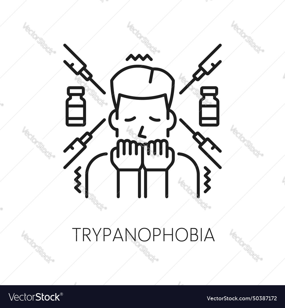 Human trypanophobia phobia mental health icon Vector Image Human trypanophobia phobia mental health icon Vector Image