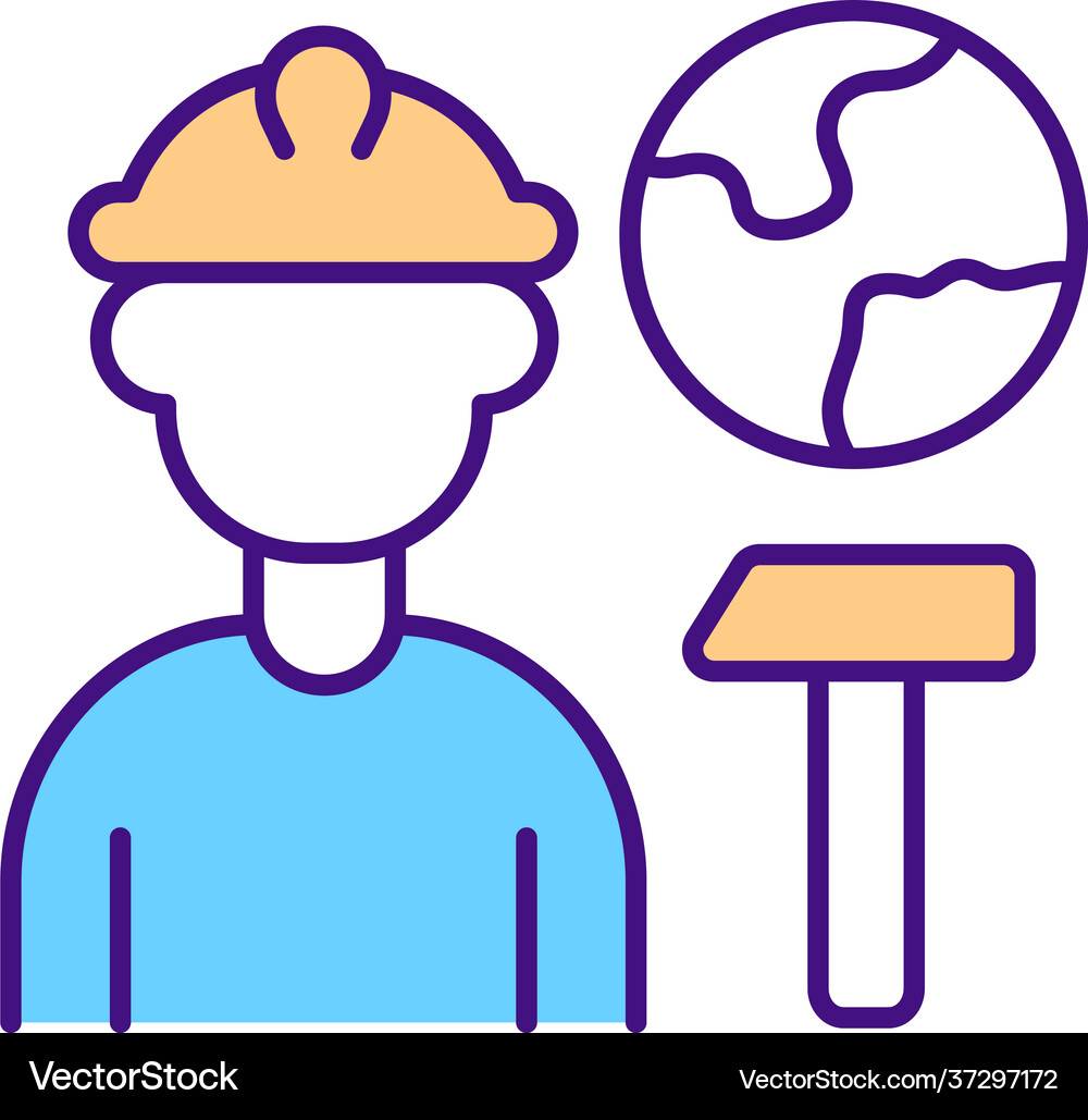 Migrant worker rgb color icon Royalty Free Vector Image