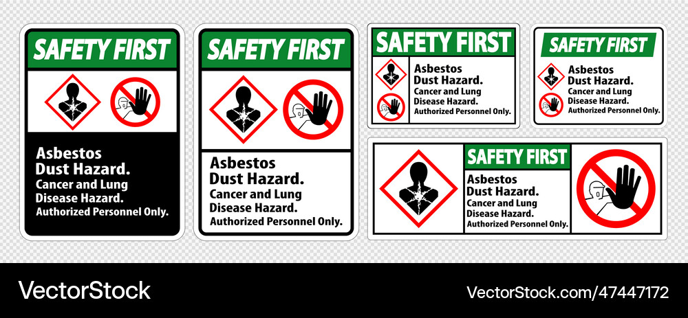 Safety first label disease hazard authorized Vector Image