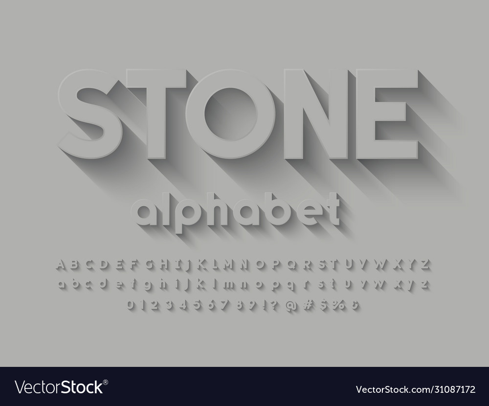 Shadow font Royalty Free Vector Image - VectorStock