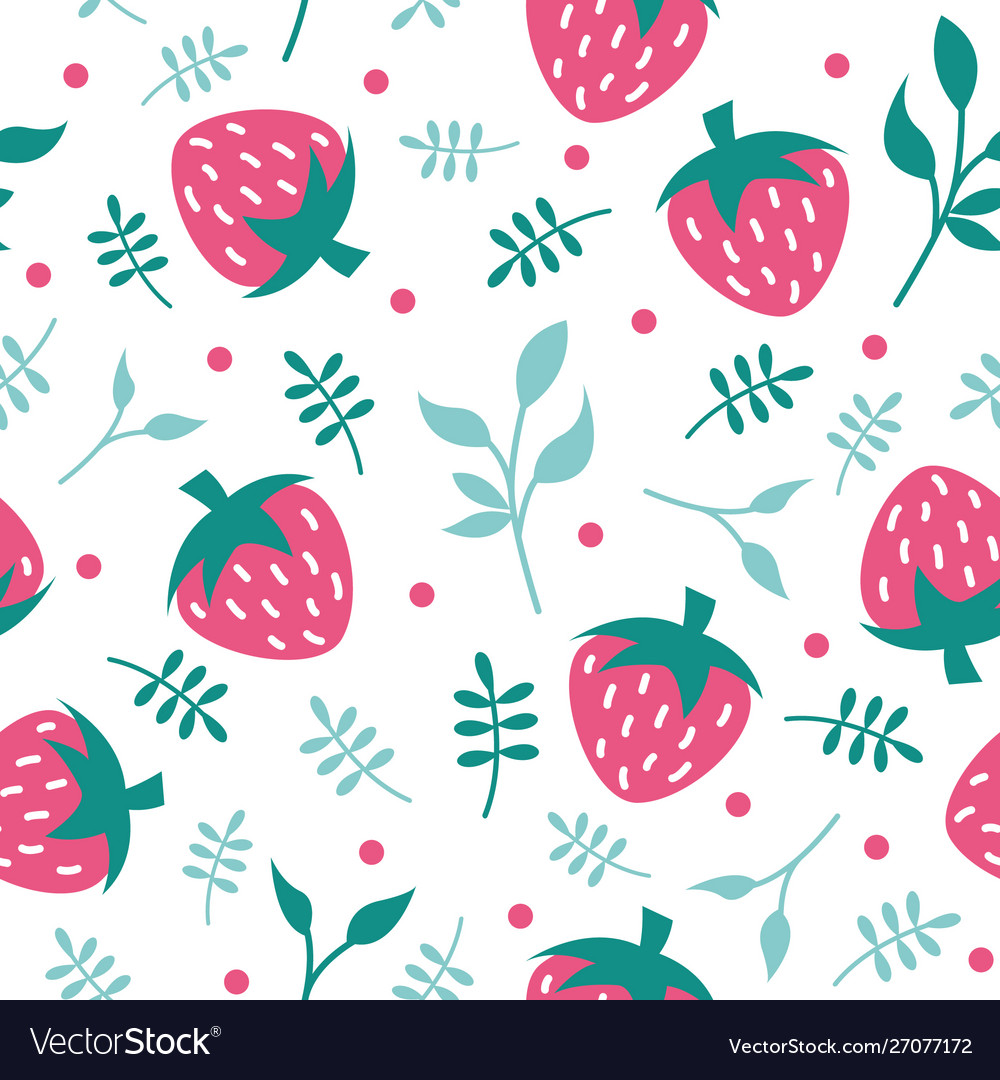 Strawberry pattern Royalty Free Vector Image - VectorStock