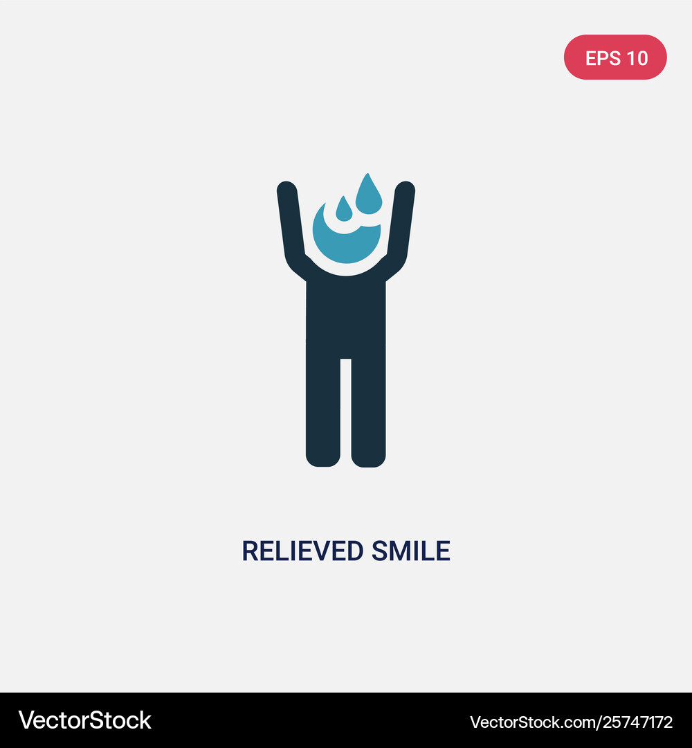 Two color relieved smile icon from people concept Vector Image
