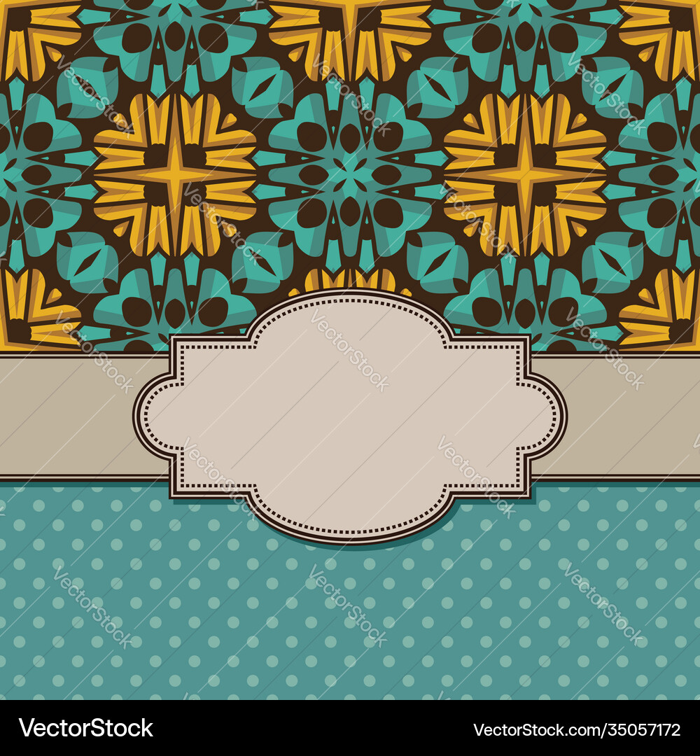 Vintage abstract flower frame with text place Vector Image