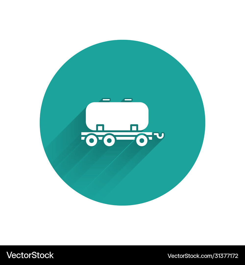 White oil railway cistern icon isolated with long Vector Image