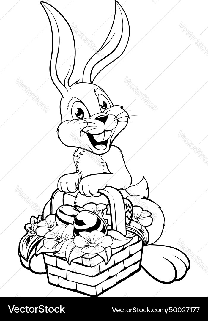 Black and white easter bunny Royalty Free Vector Image