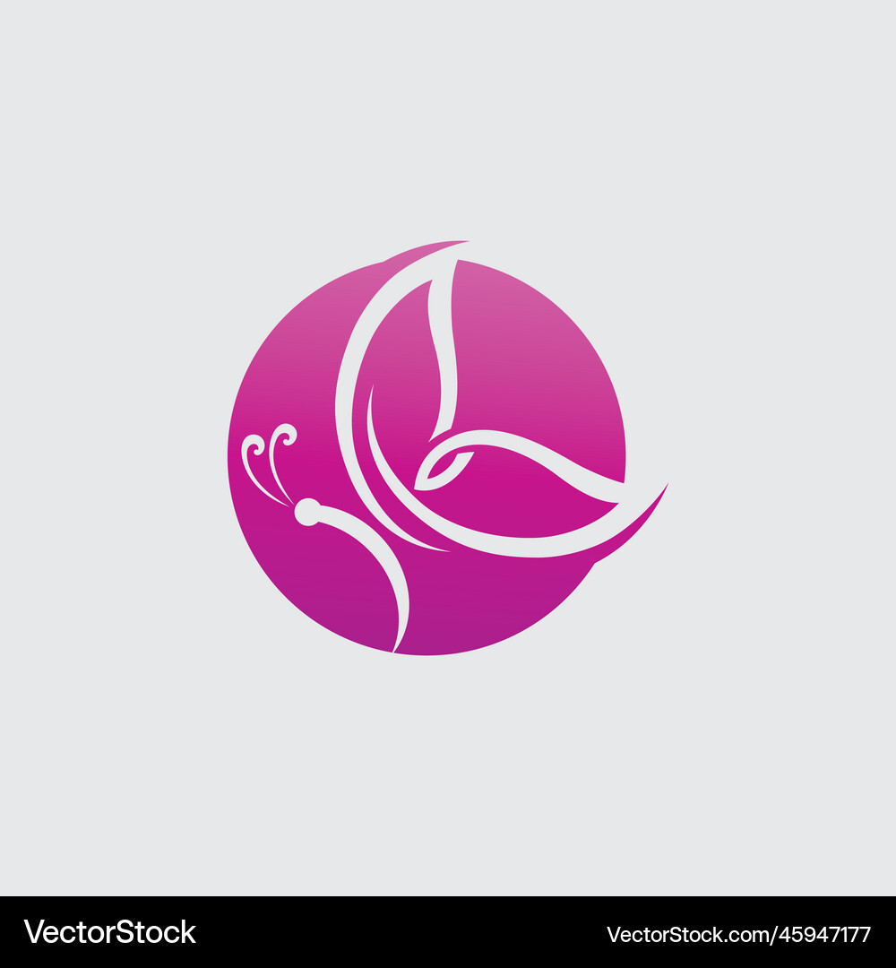 Butterfly logo design icon and symbol Royalty Free Vector