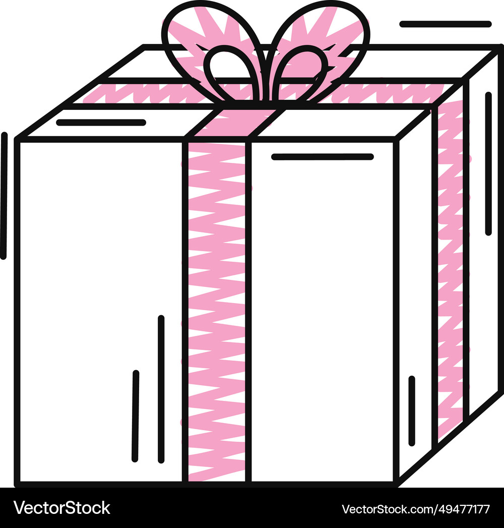 Christmas present icon cartoon sketch style Vector Image