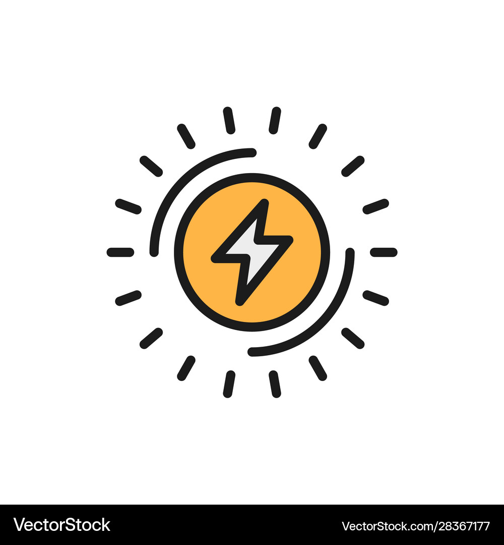 Eelectric power electricity flat color line icon Vector Image
