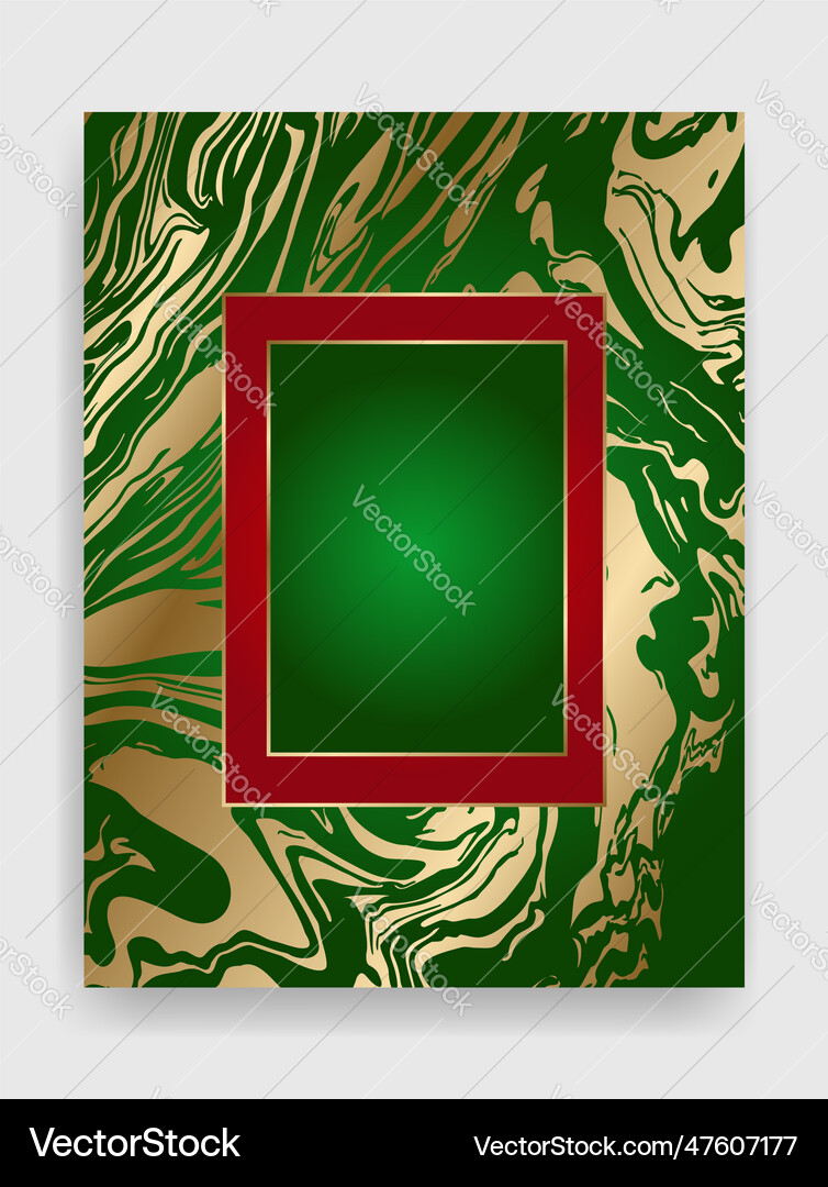 Golden shiny glowing blank christmas frame Vector Image