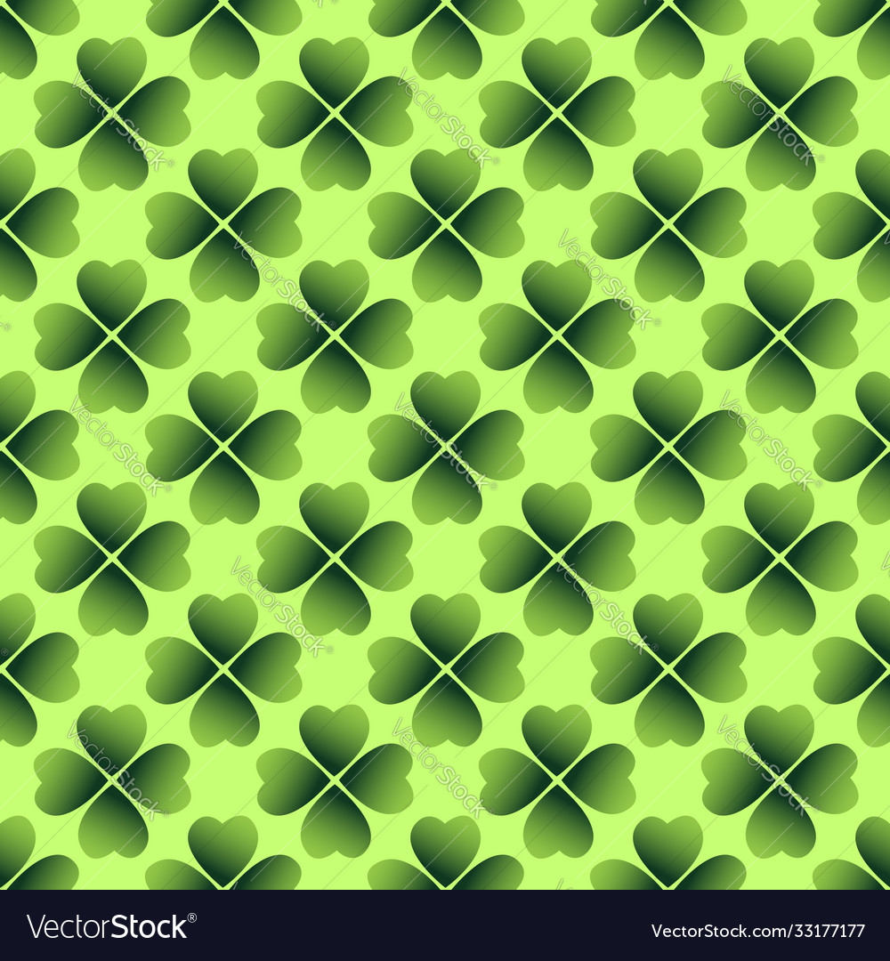 Green Clover Leaves Seamless Pattern Royalty Free Vector