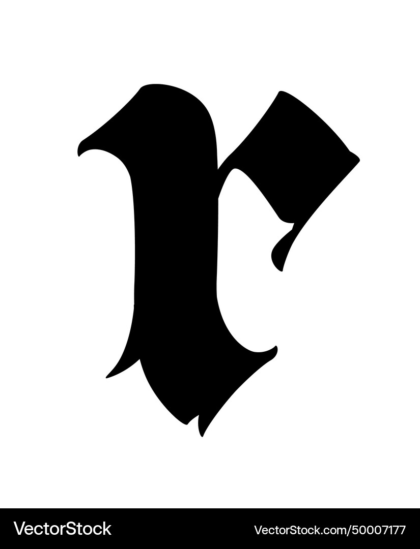 Letter in the gothic style alphabet calligraphy Vector Image