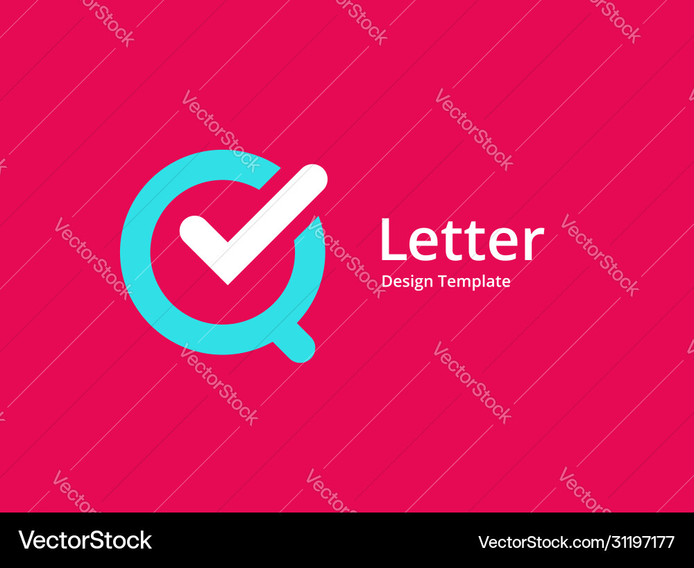 Letter q with check mark logo icon design Vector Image