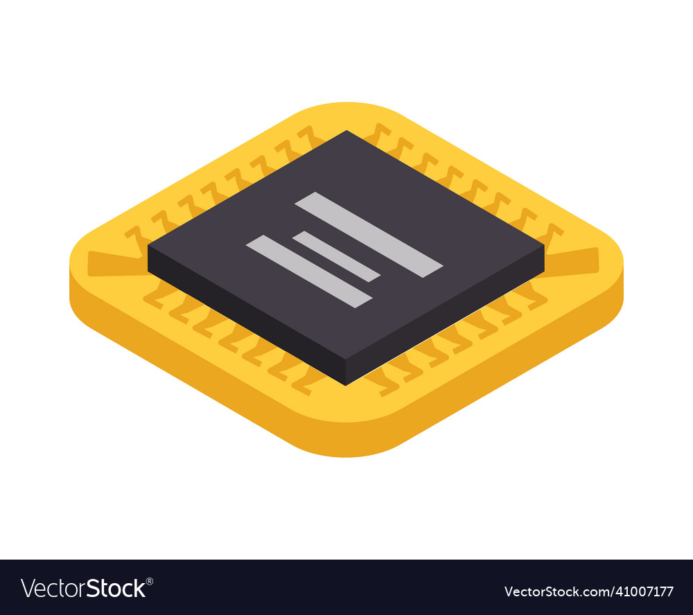 Microchip isometric icon Royalty Free Vector Image