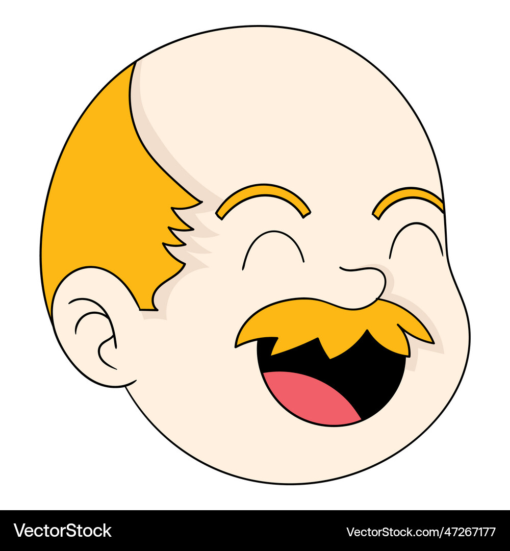 Old man head emoticon facial expression laughing Vector Image