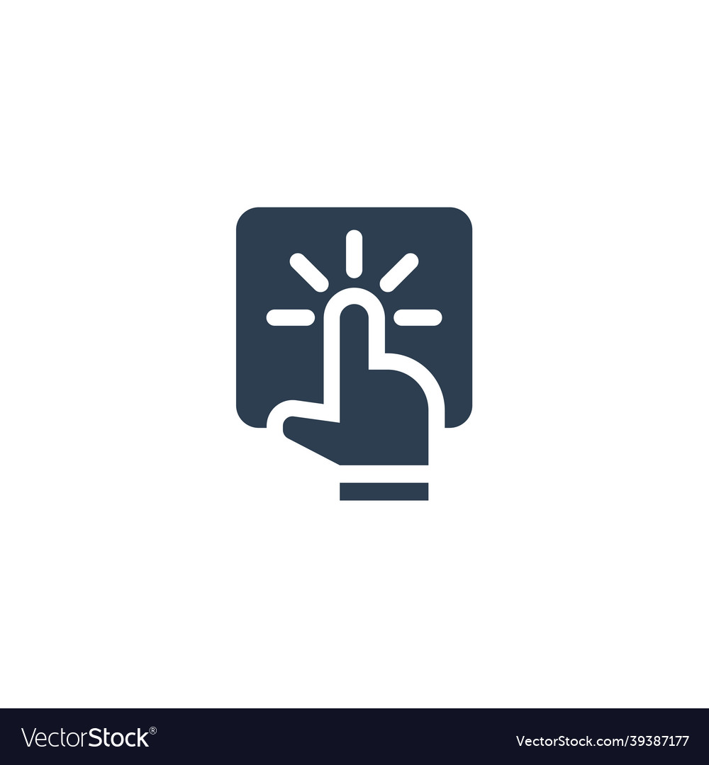 Touchscreen action finger click tap solid flat Vector Image