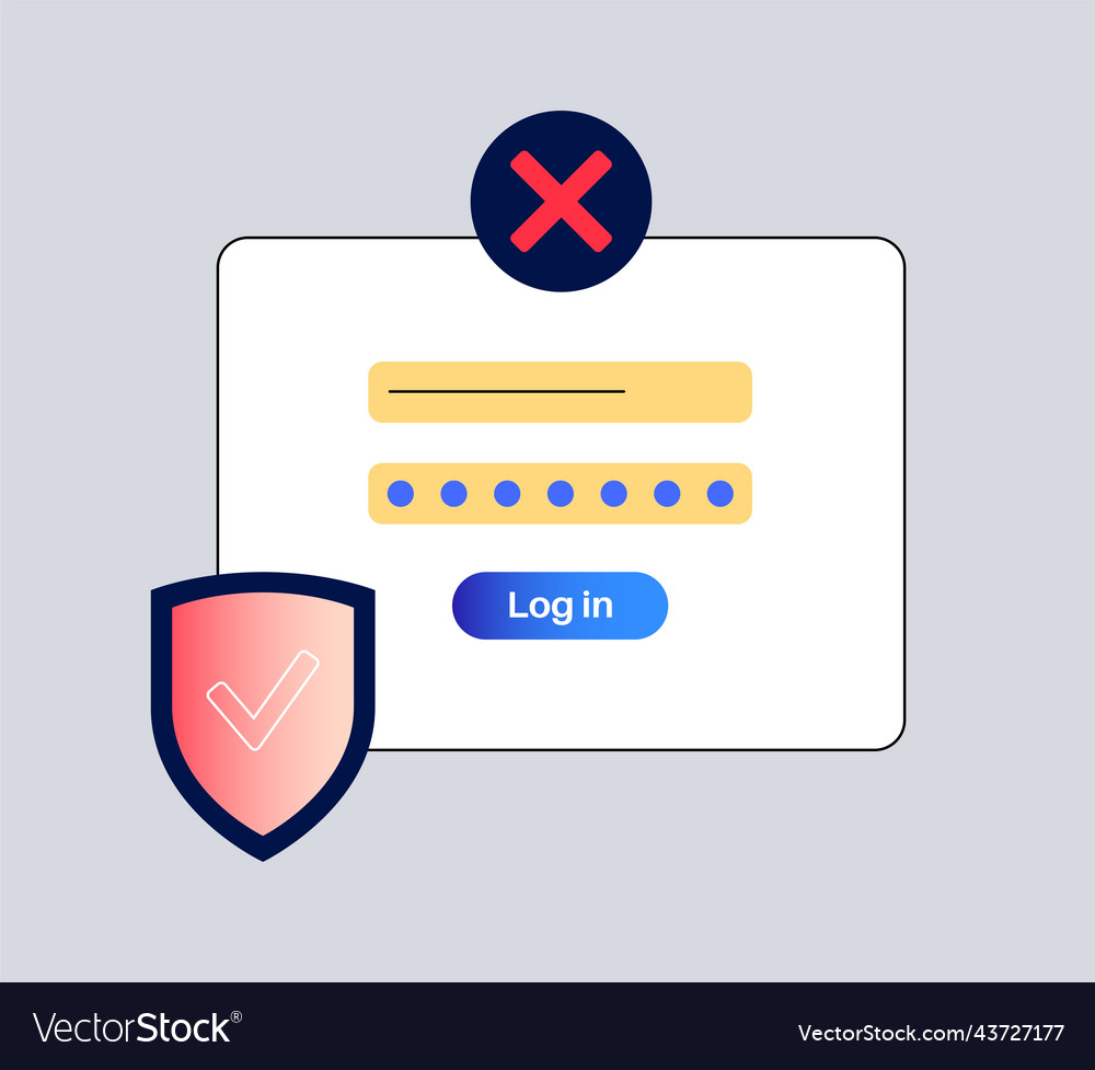 Wrong password concept Royalty Free Vector Image Wrong password concept Royalty Free Vector Image