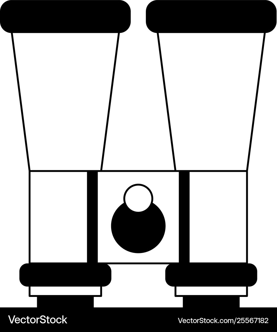 Binocular spy optical symbol in black and white Vector Image