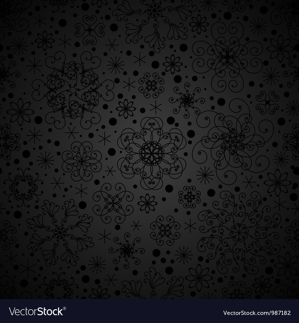Black seamless snowflakes pattern Royalty Free Vector Image