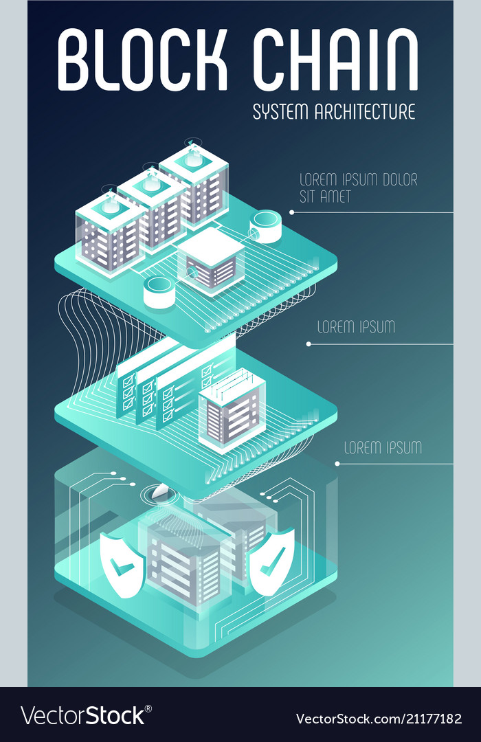 Blockchain system architecture Royalty Free Vector Image