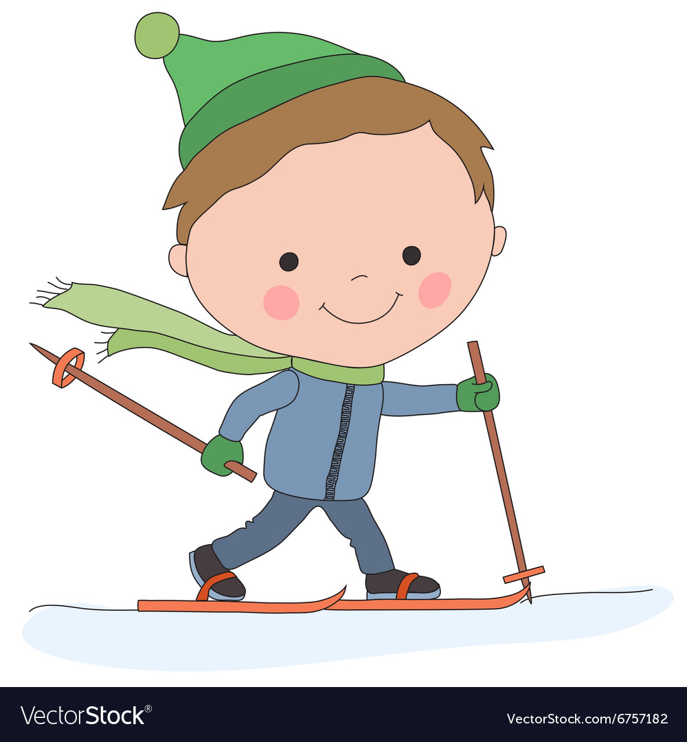 Boy skiing Royalty Free Vector Image - VectorStock