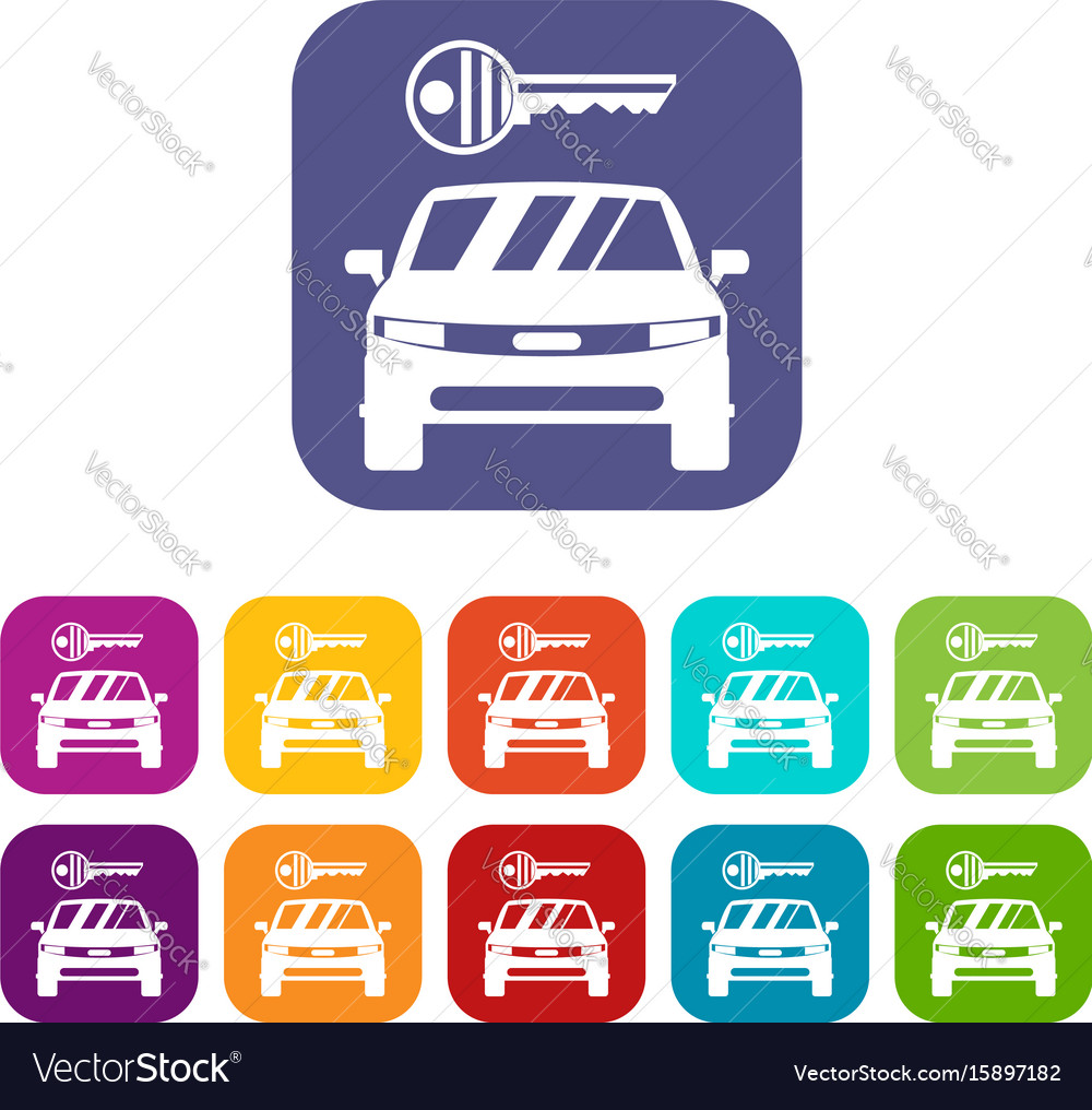 Car and key icons set Royalty Free Vector Image
