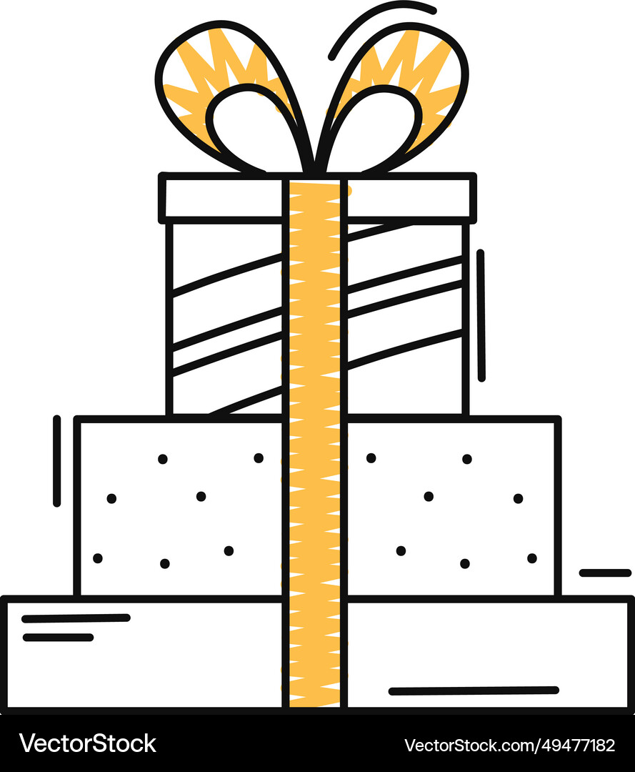 Christmas present icon cartoon sketch style Vector Image