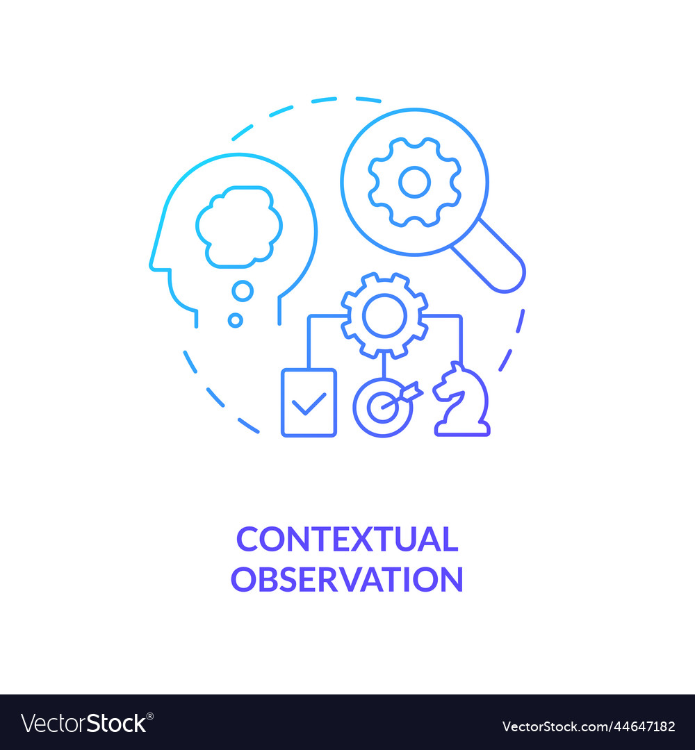 Contextual observation blue gradient concept icon Vector Image