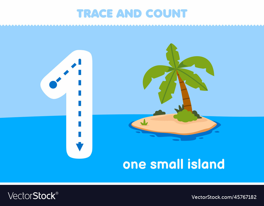 Education game for children tracing number one Vector Image