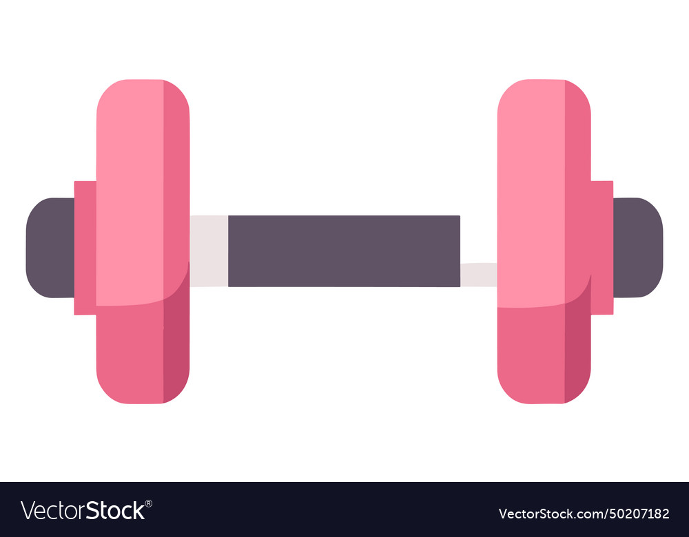 Flat dumbbell icon gym fitness elements Royalty Free Vector