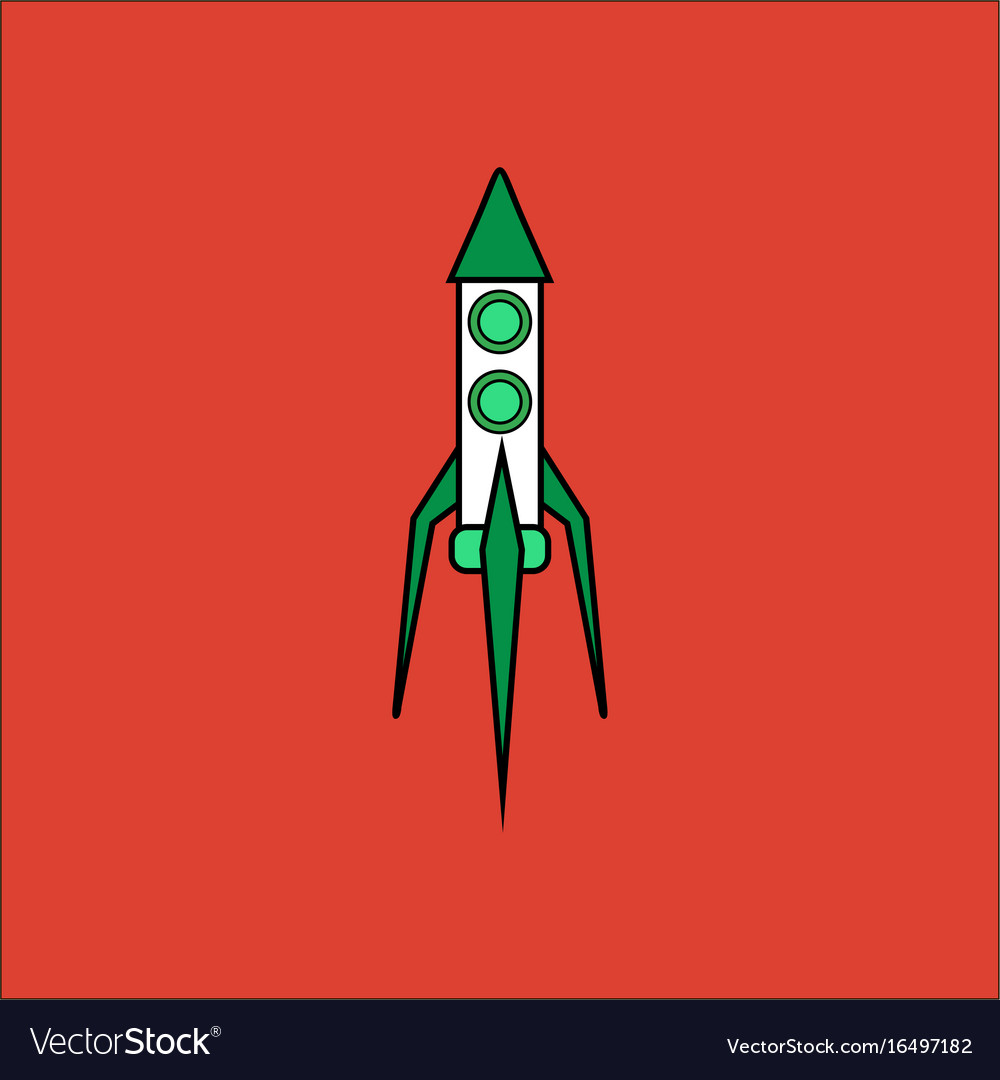 Flat icon design collection rocket Royalty Free Vector Image