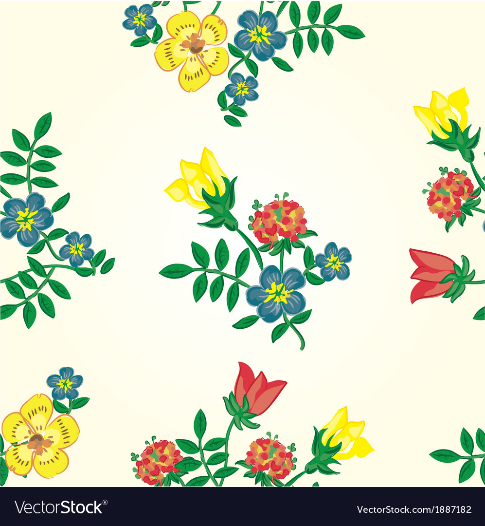 Floral seamless pattern texture with flowe Vector Image