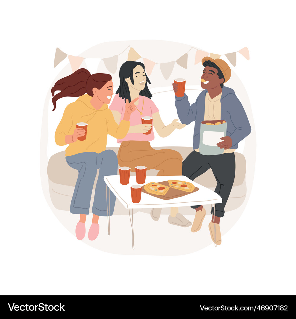 Cartoon Family At Picnic Table