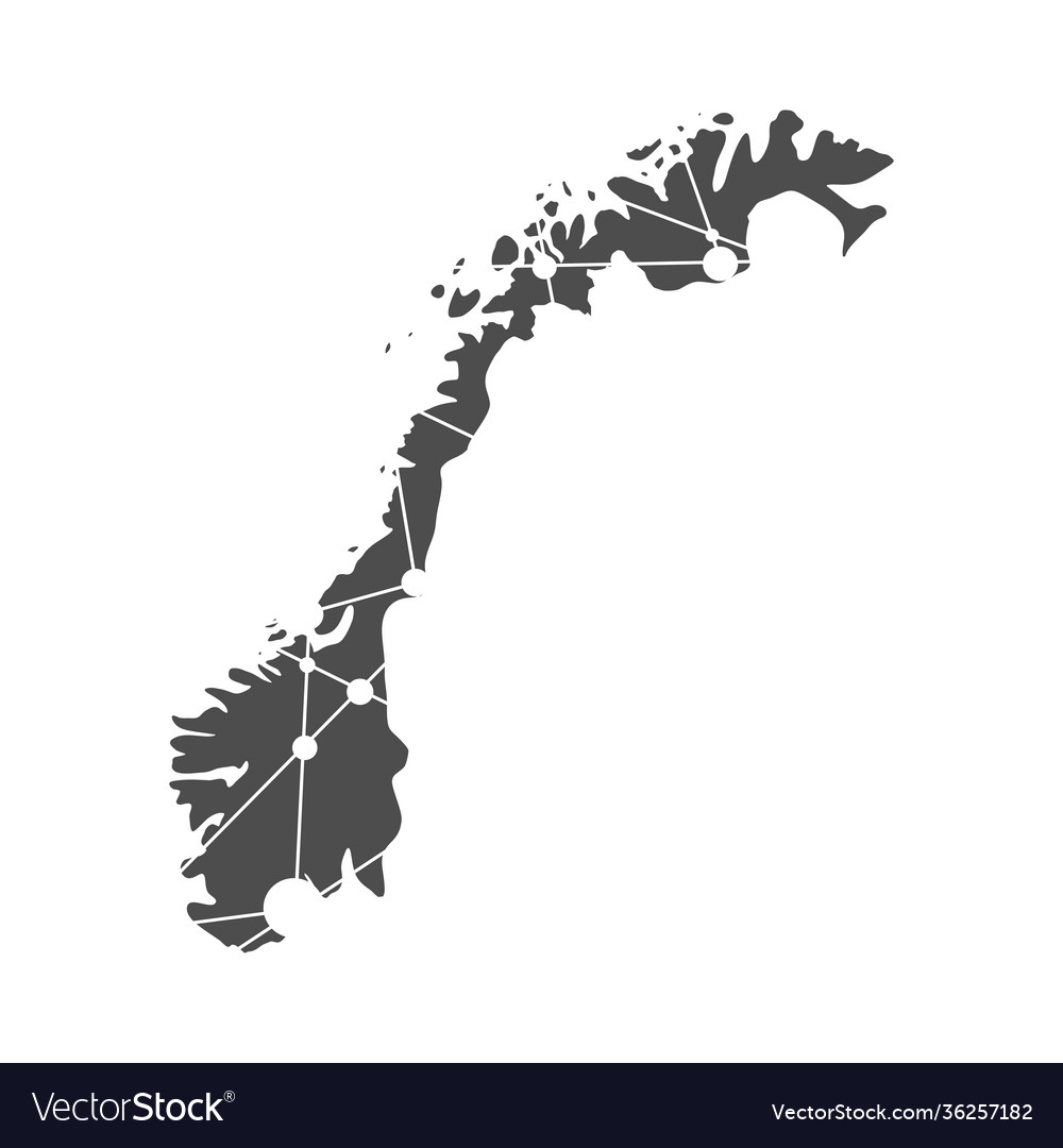 Map norway Royalty Free Vector Image - VectorStock