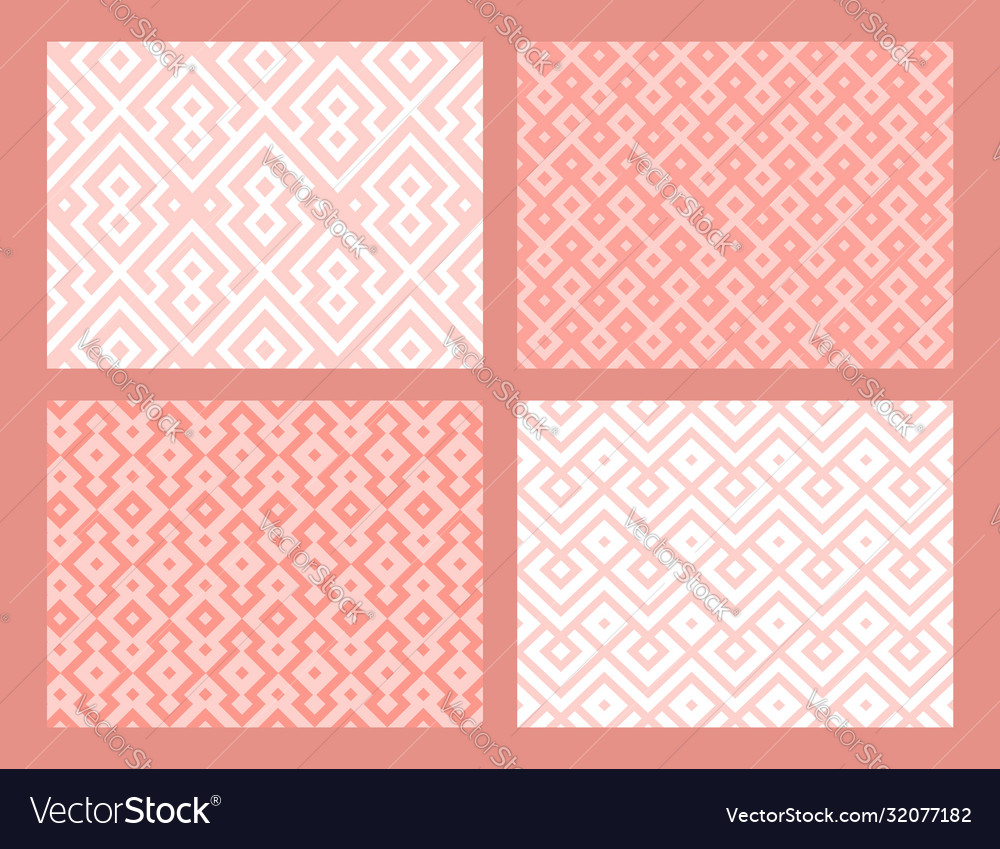 Orange geometric seamless patterns Royalty Free Vector Image